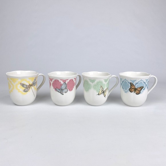 Lenox | Dining | Set Of 4 Lenox Butterfly Meadow Oz Scallop Edge Coffee ...